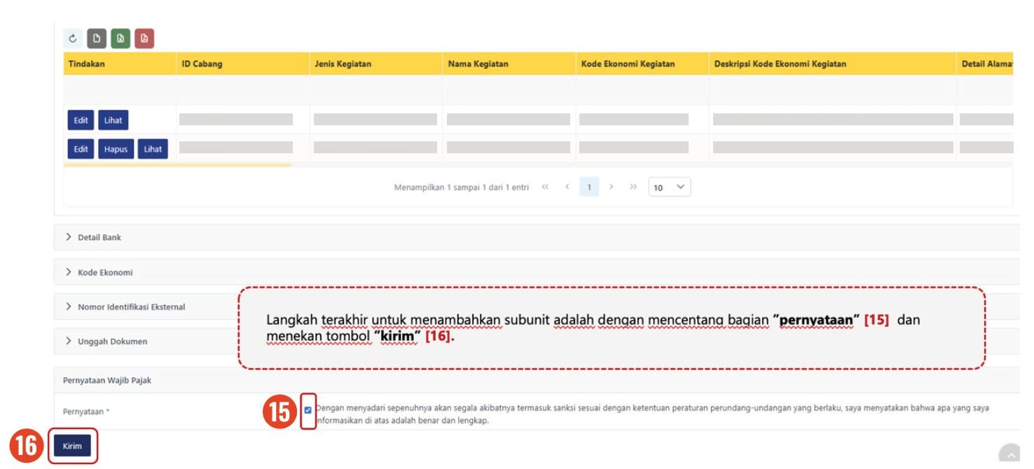 Penambahan Sub Unit atau TKU - Sadar Pajak